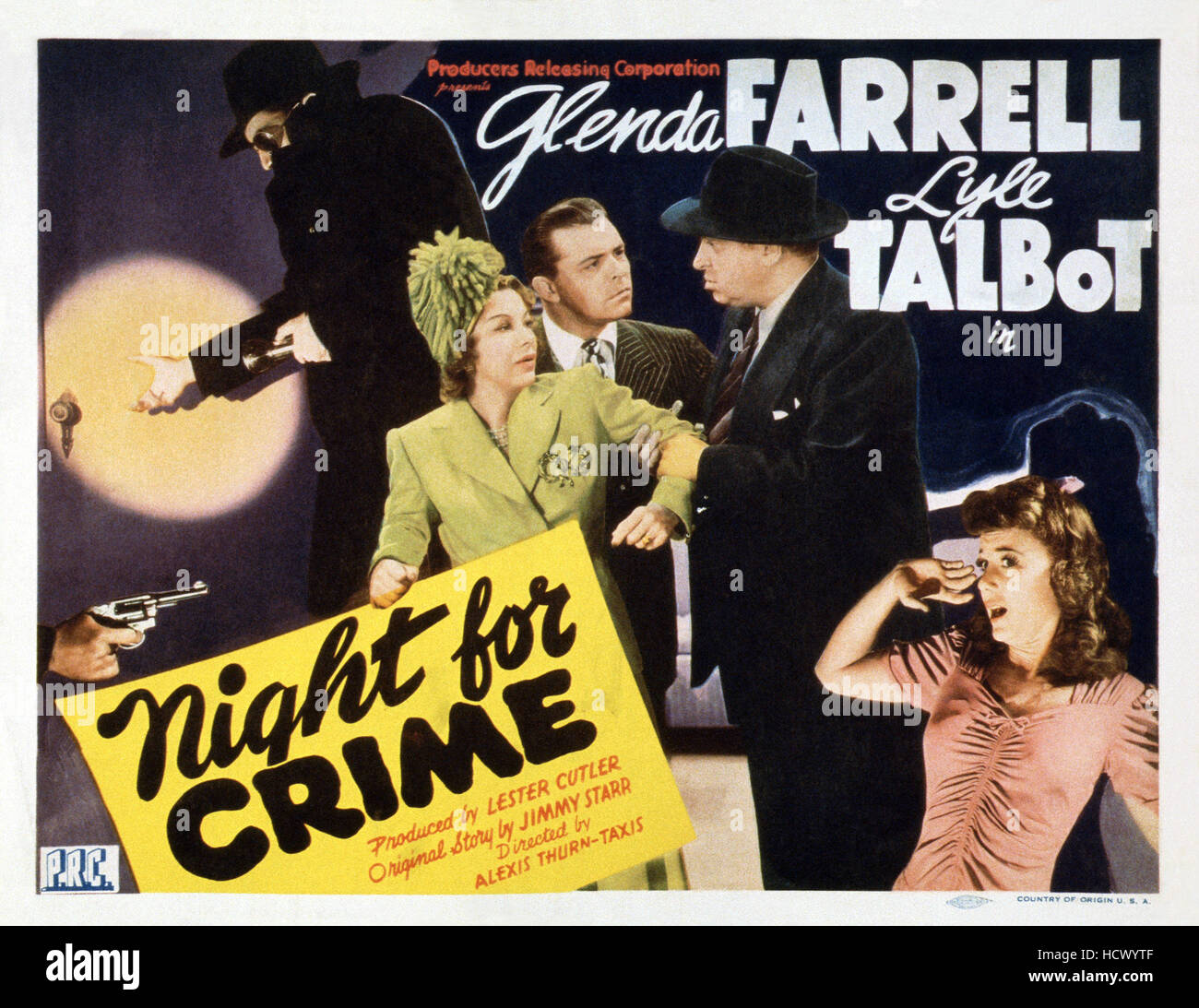 A NIGHT FOR CRIME, US lobbycard, Glenda Farrell, Lyle Talbot, Ralph ...