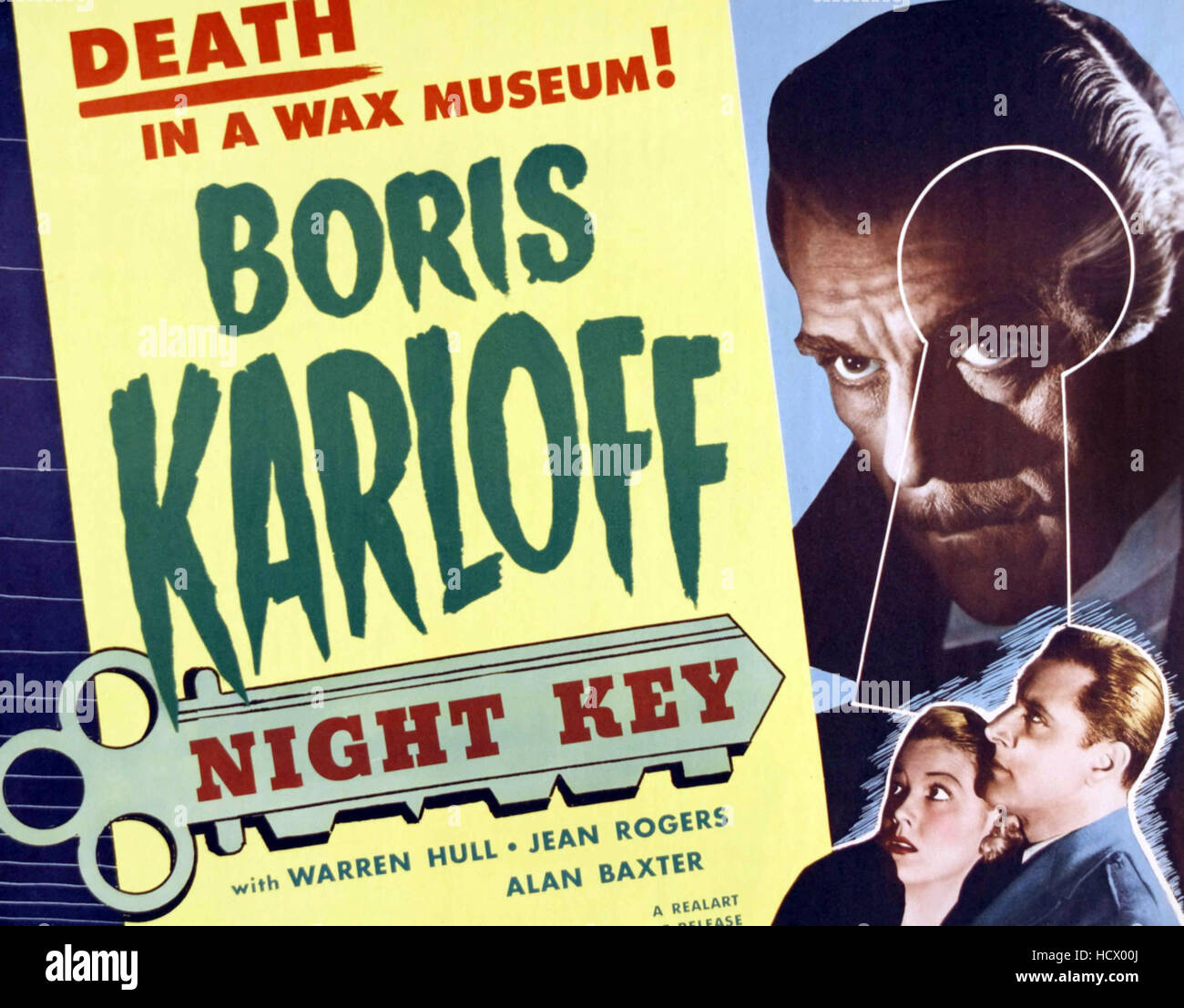 NIGHT KEY, Boris Karloff, Warren Hull, Jean Rogers, 1937 Stock Photo ...