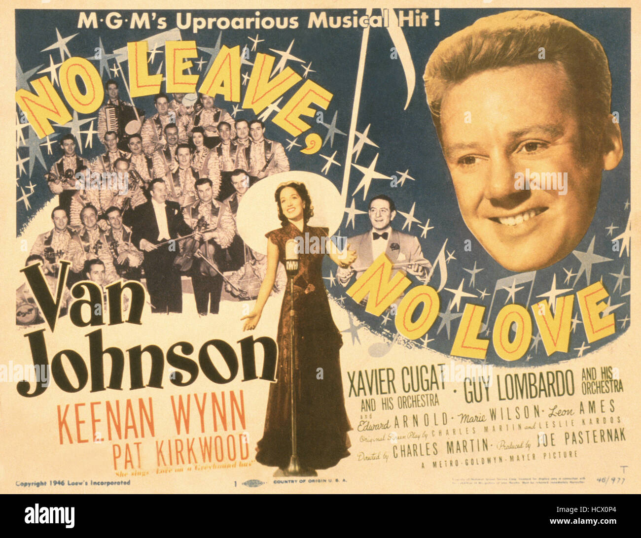 NO LEAVE, NO LOVE, US poster, from left: Xavier Cugat and His Orchesta ...