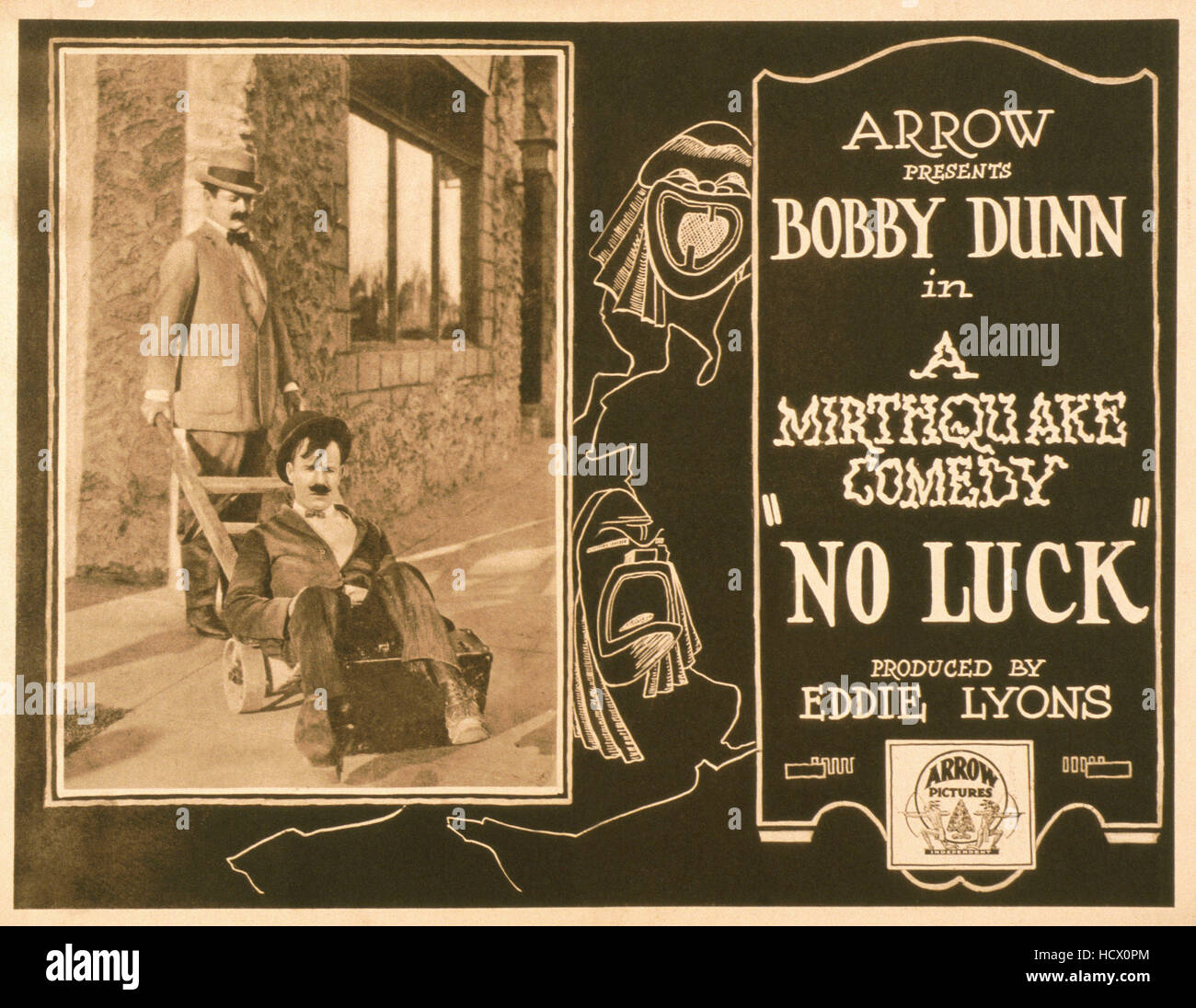 NO LUCK, US poster, Bobby Dunn (front), 1922 Stock Photo - Alamy