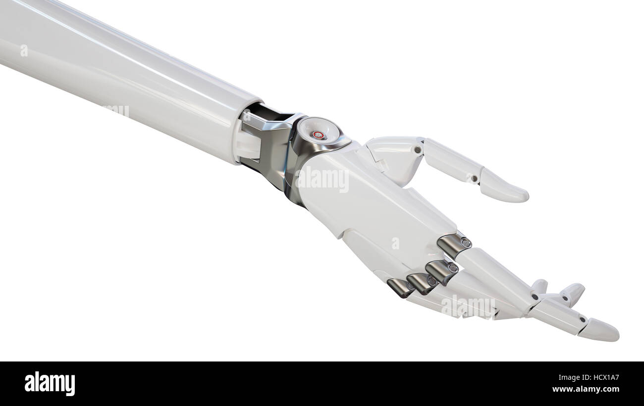 Mechanical Robotic Hand Isolated on White Background 3d Illustration ...