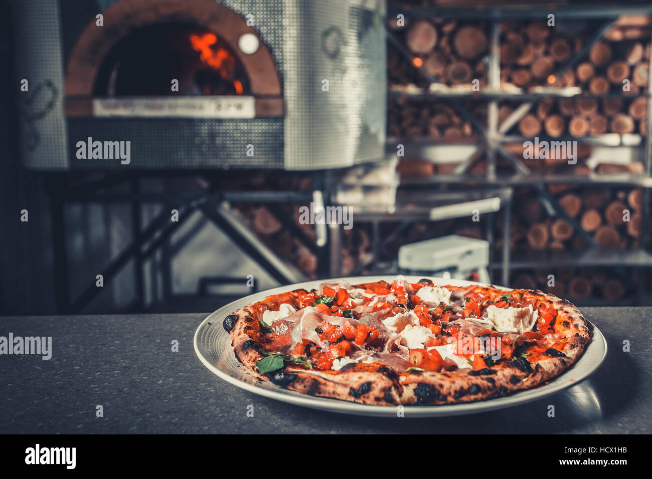 Fresh delicious pizz Stock Photo - Alamy