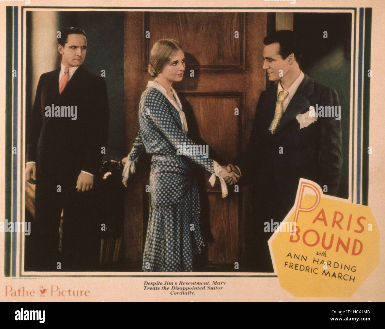 PARIS BOUND, US lobbycard, from left: Fredric March, Ann Harding ...