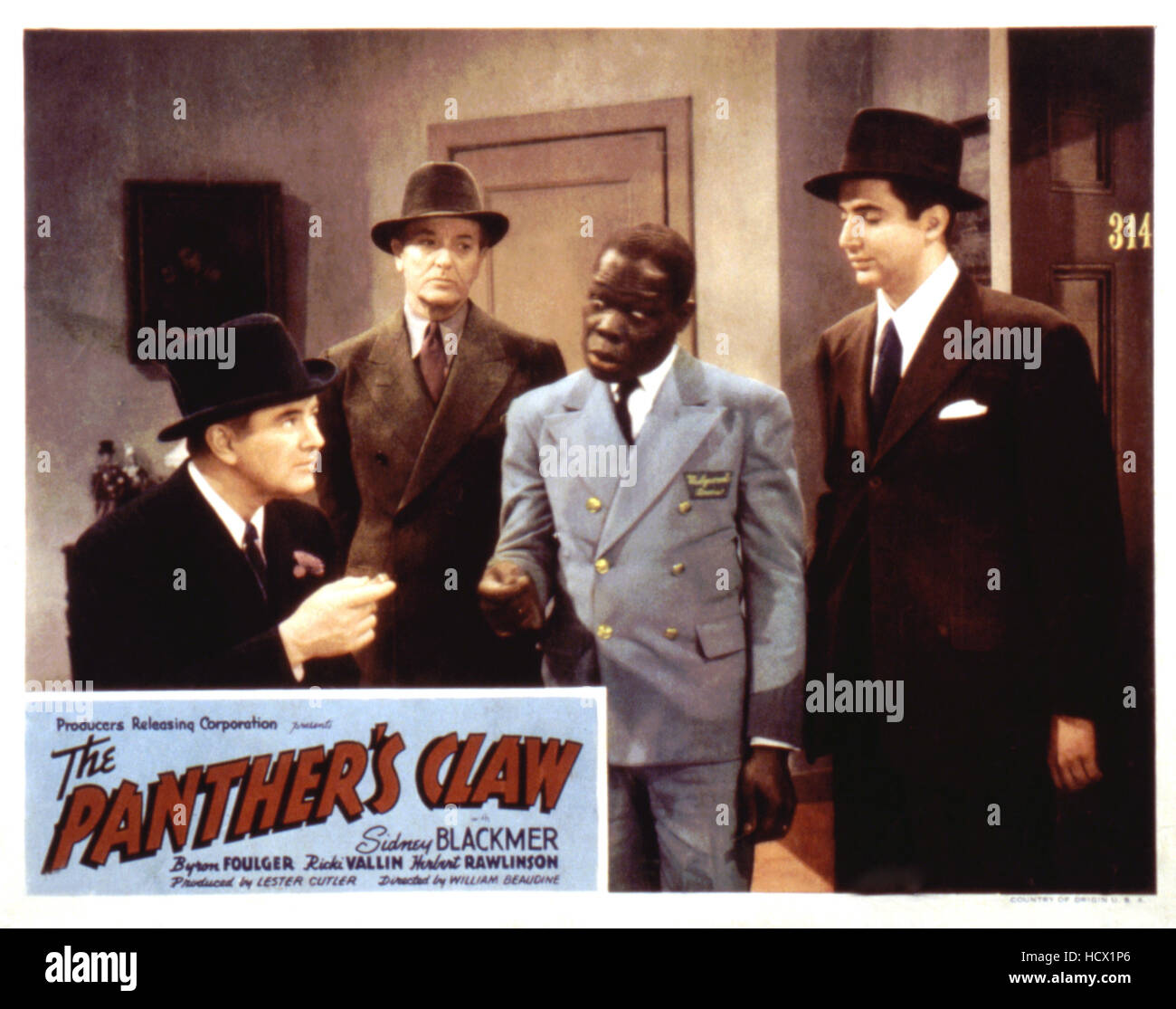 THE PANTHER'S CLAW, Sidney Blackmer, Billy Mitchell, Rick Vallin, 1942 ...