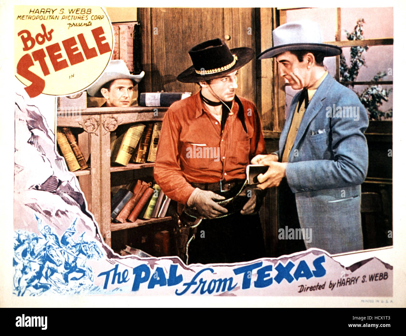 THE PAL FROM TEXAS, from left: Bob Steele, Carleton Young, Ted Adams, 1939 Stock Photo - Alamy