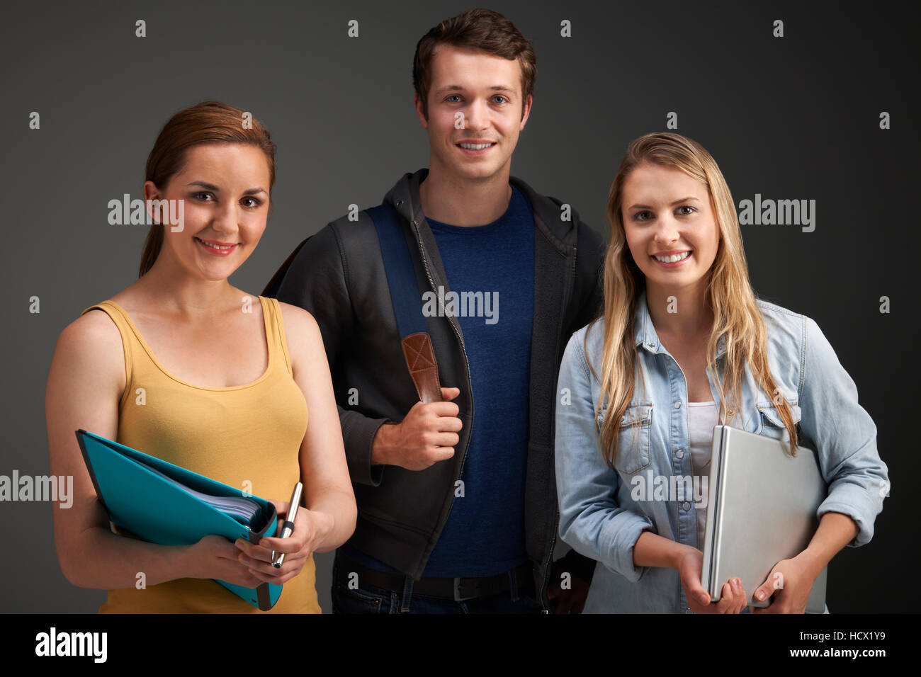 Three male students hi-res stock photography and images - Alamy