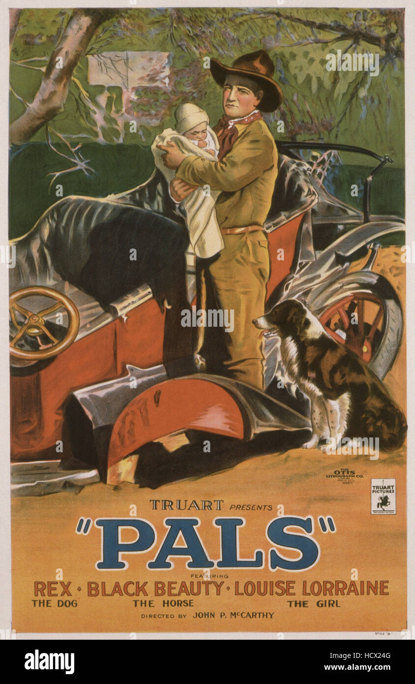 PALS, US poster, from left: Art Acord, Rex the Dog, 1925 Stock Photo ...