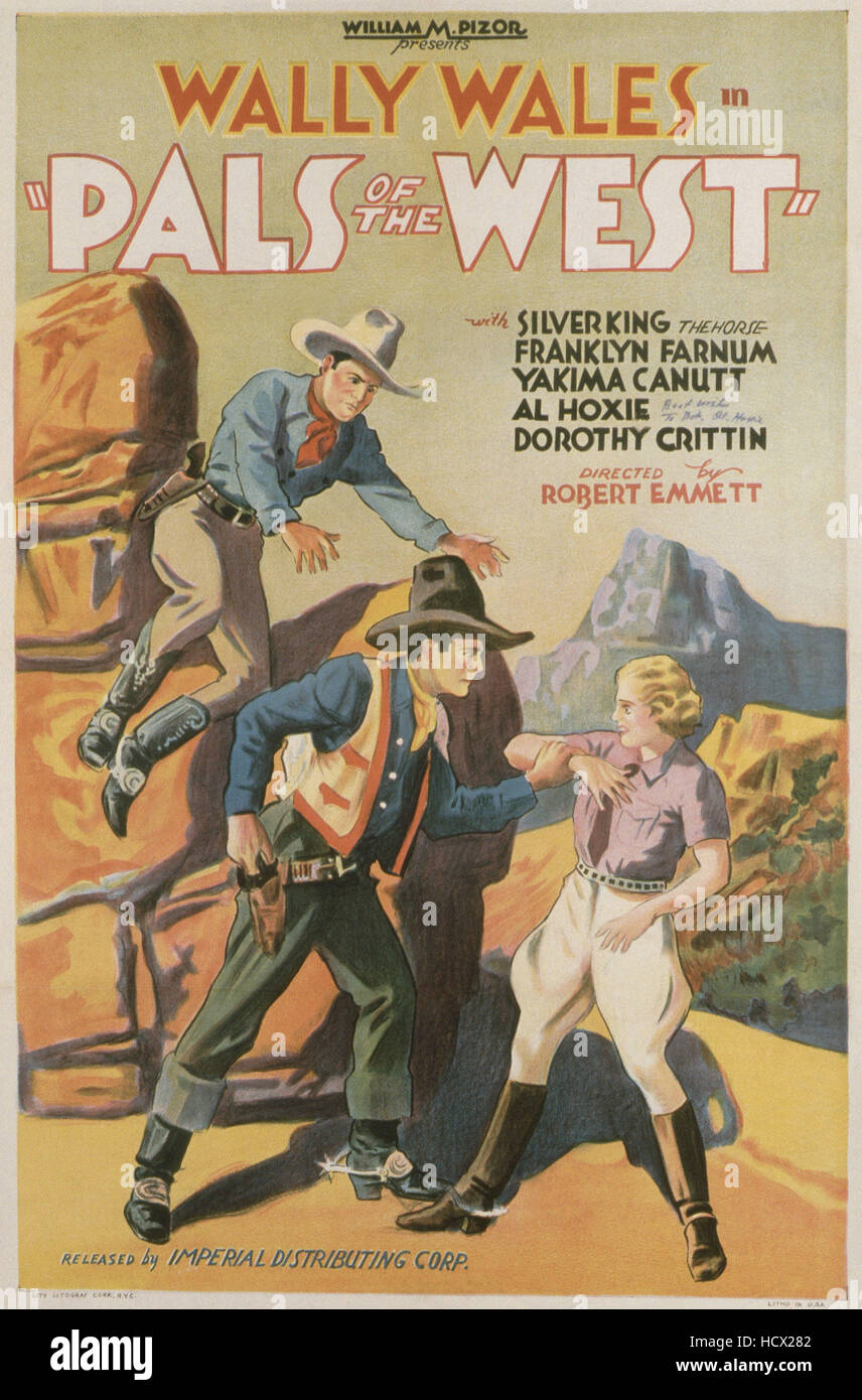 PALS OF THE WEST, US poster, Hal Taiaferro (as Wally Wales) (left ...