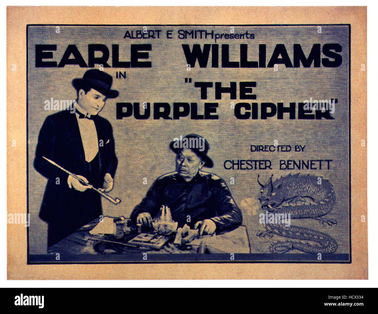 THE PURPLE CIPHER, US lobbycard, from left: Earle Williams, Goro Kino ...