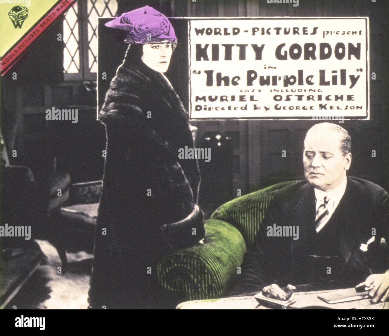 THE PURPLE LILY, US lobbycard, Kitty Gordon (left), 1918 Stock Photo ...