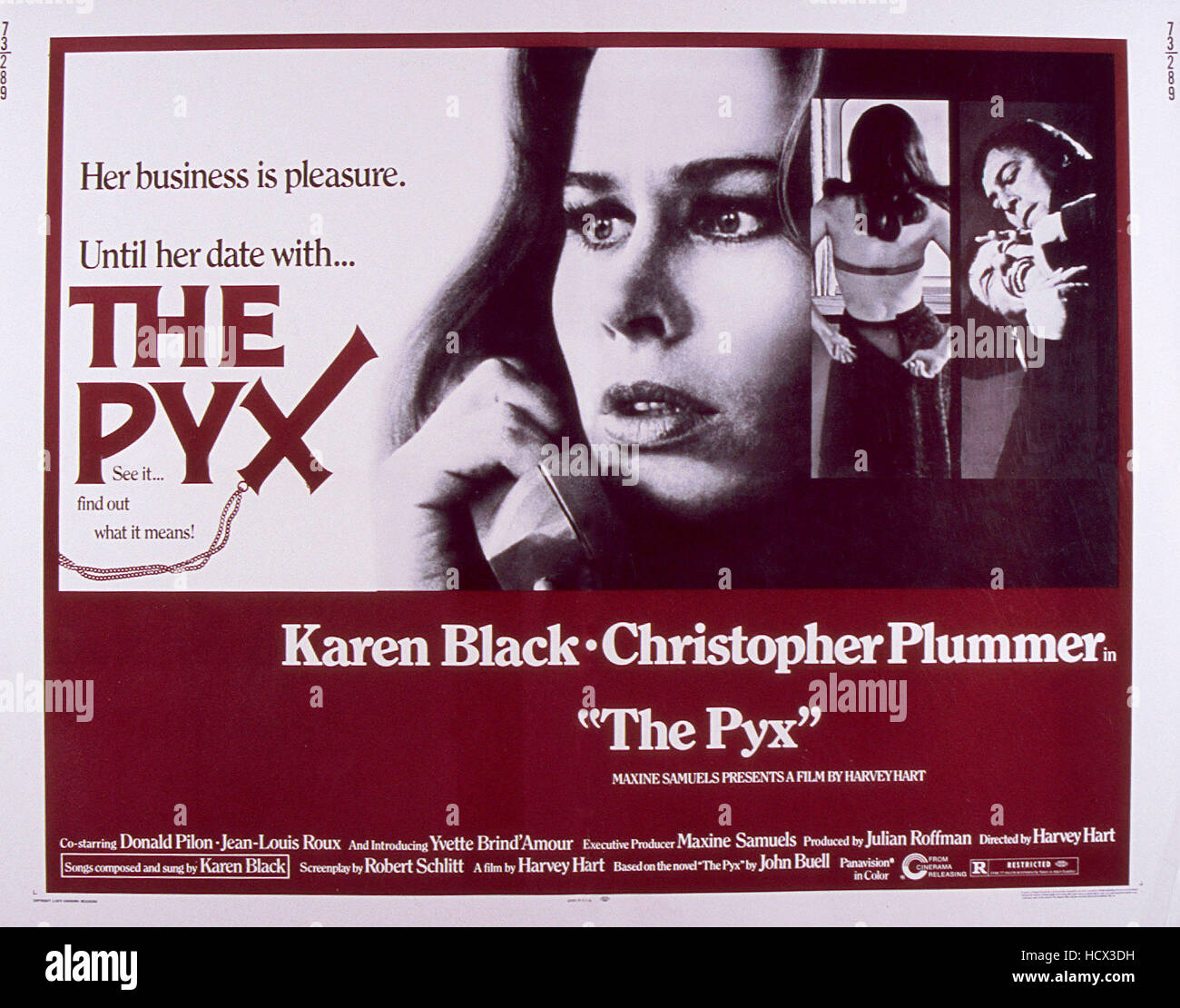 THE PYX, US poster, from left: Karen Black, Christopher Plummer, 1973 Stock Photo - Alamy