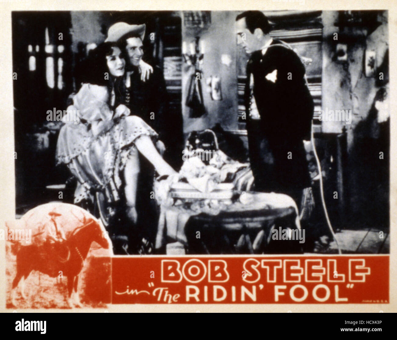 THE RIDIN' FOOL, Josephine Velez, Bob Steele, Al Bridge, 1931 Stock ...