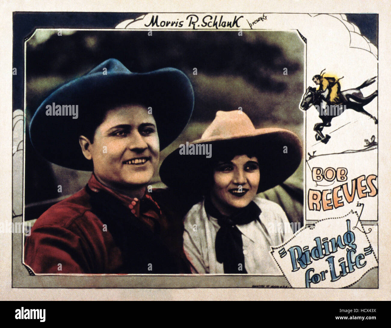 RIDING FOR LIFE, US lobbycard, Bob Reeves (left), 1926 Stock Photo - Alamy