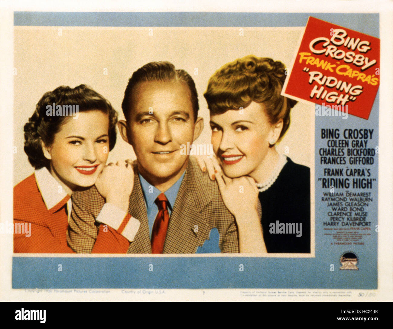 RIDING HIGH, US lobbycard, from left: Coleen Gray, Bing Crosby, Frances ...