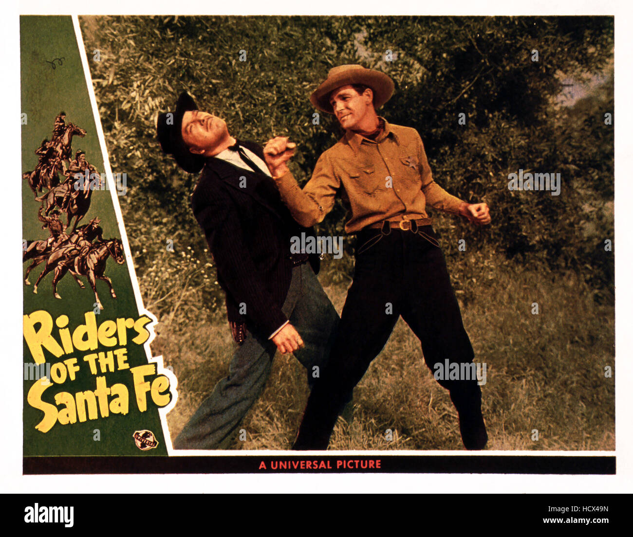 RIDERS OF THE SANTE FE, US lobbycard, from left: Richard Alexander, Rod ...