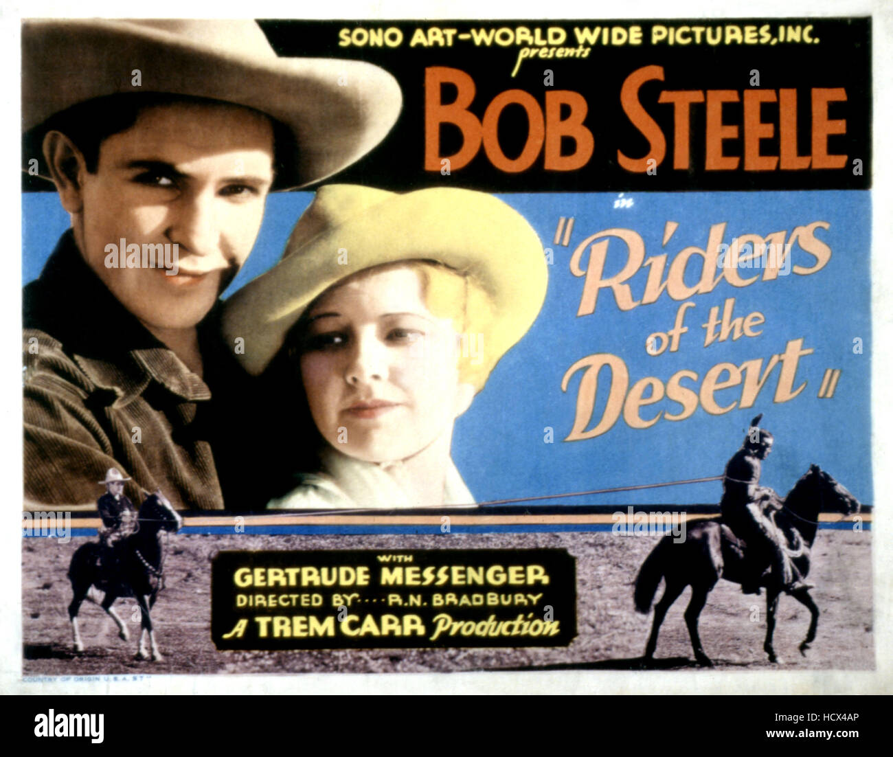 RIDERS OF THE DESERT, Bob Steele, Gertrude Messinger, Greg Whitespear ...