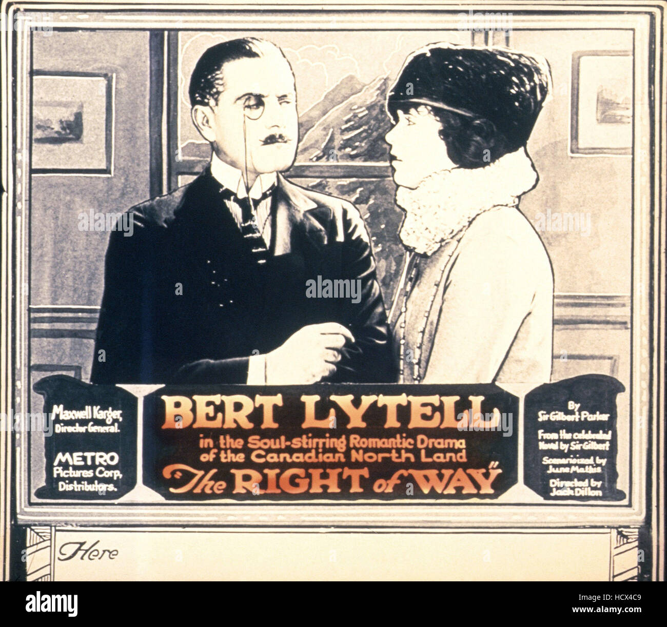 THE RIGHT OF WAY, US poster, Bert Lytell (left), 1920 Stock Photo - Alamy
