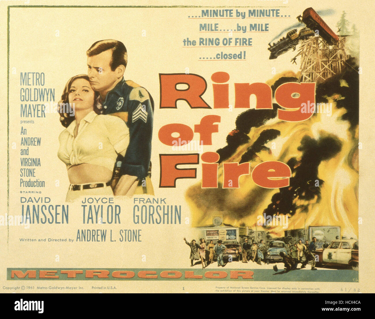 RING OF FIRE, US poster, from left: Joyce Taylor, David Janssen, 1961 ...
