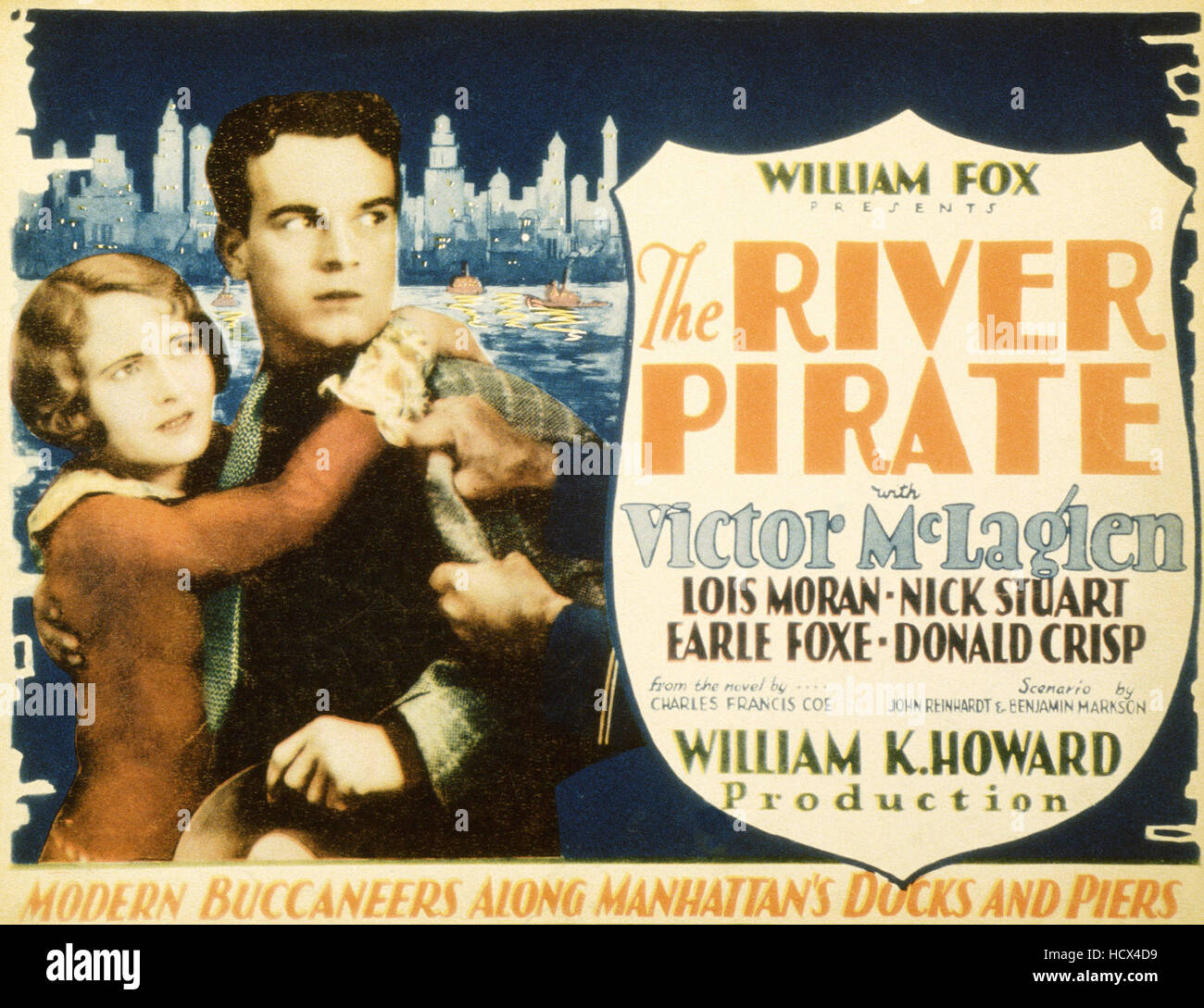 THE RIVER PIRATE, US poster, from left: Lois Moran, Nick Stuart, 1928 ...