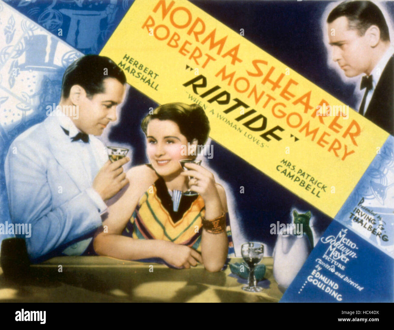 RIPTIDE, Robert Montgomery, Norma Shearer, Herbert Marshall, 1934 Stock ...