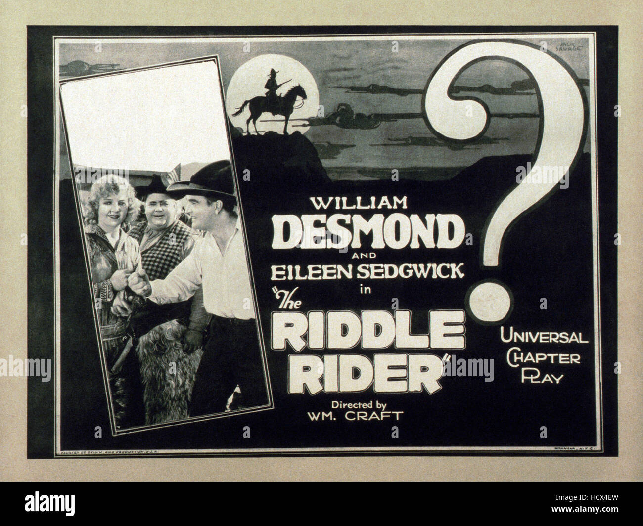 THE RIDDLE RIDER, US lobbycard, left: Eileen Sedgwick, William Desmond ...