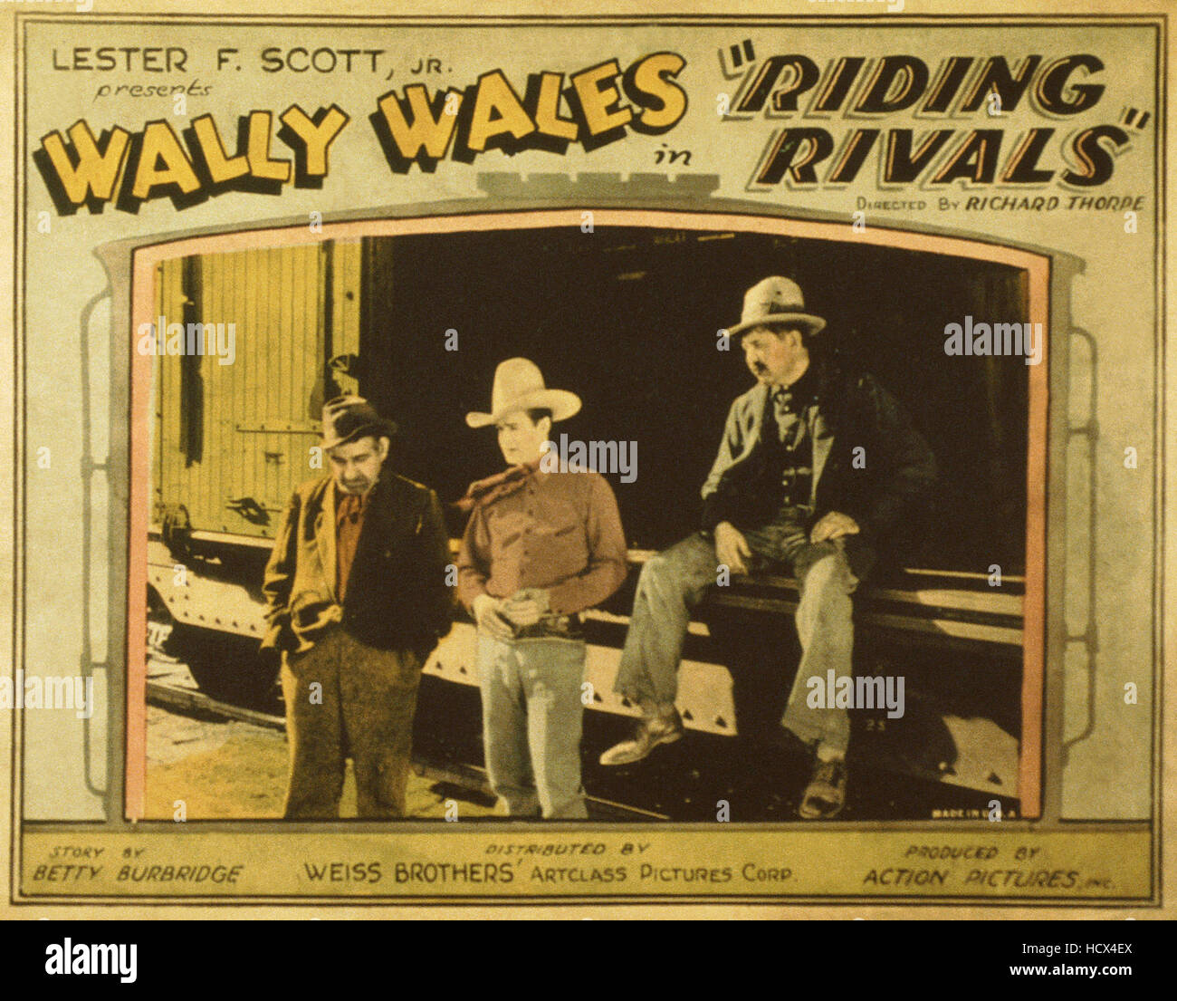 RIDING RIVALS, US lobbycard, Wally Wales (center), 1926 Stock Photo - Alamy