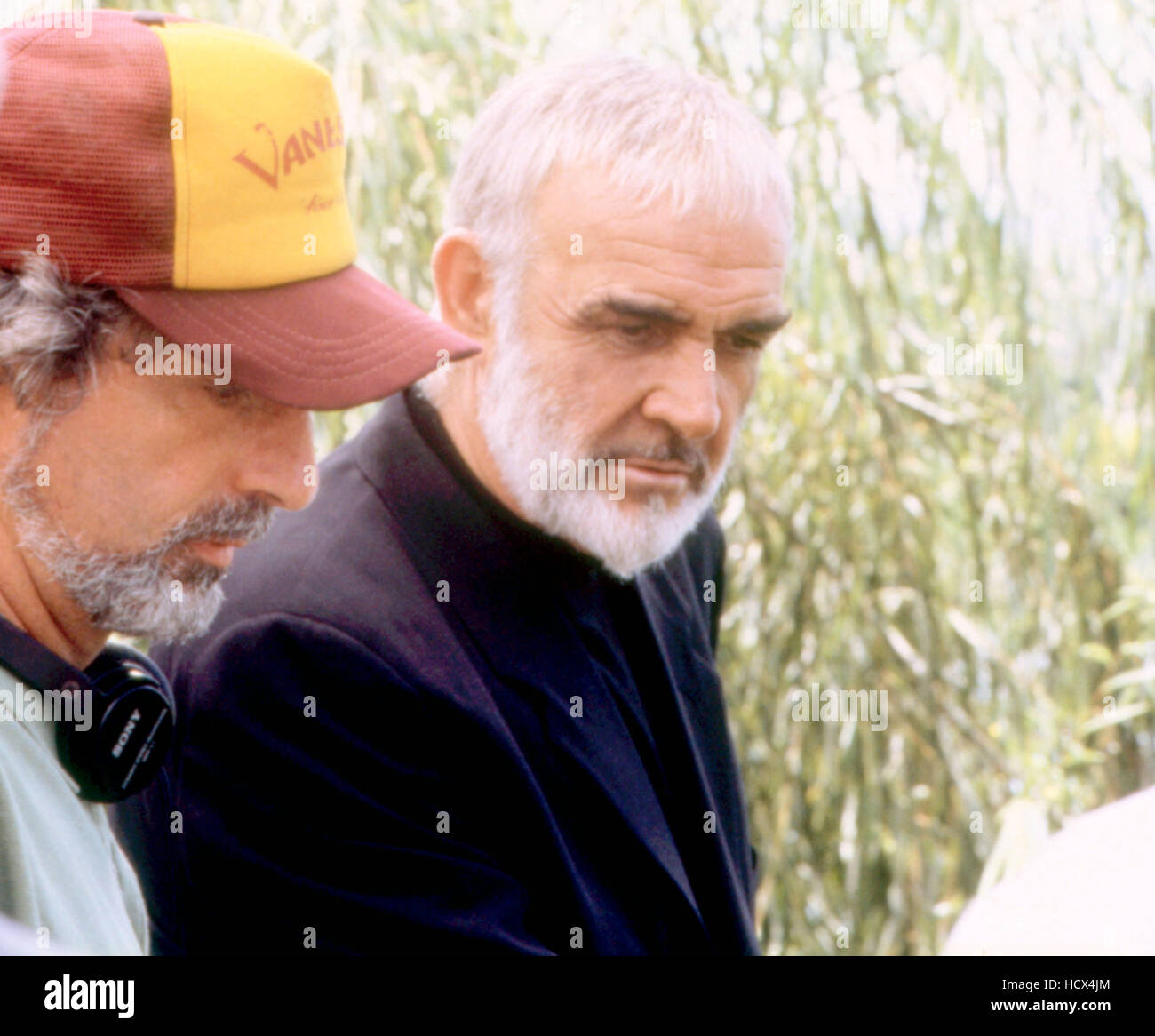 RISING SUN, director Philip Kaufman, Sean Connery, on set, 1993. TM and ...