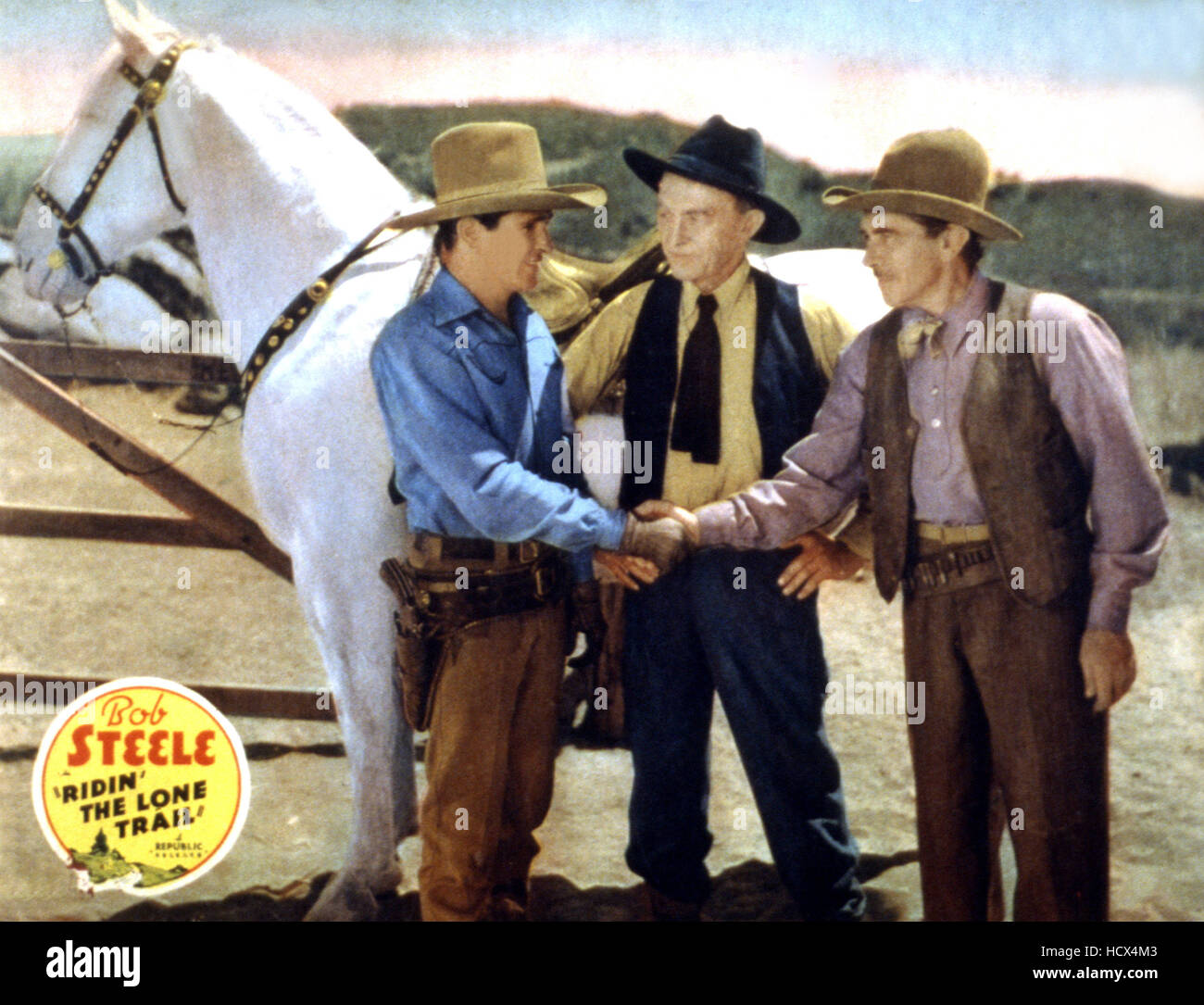 RIDIN' THE LONE TRAIL, Bob Steele, Steve Clark, Ernie Adams, 1937 Stock ...