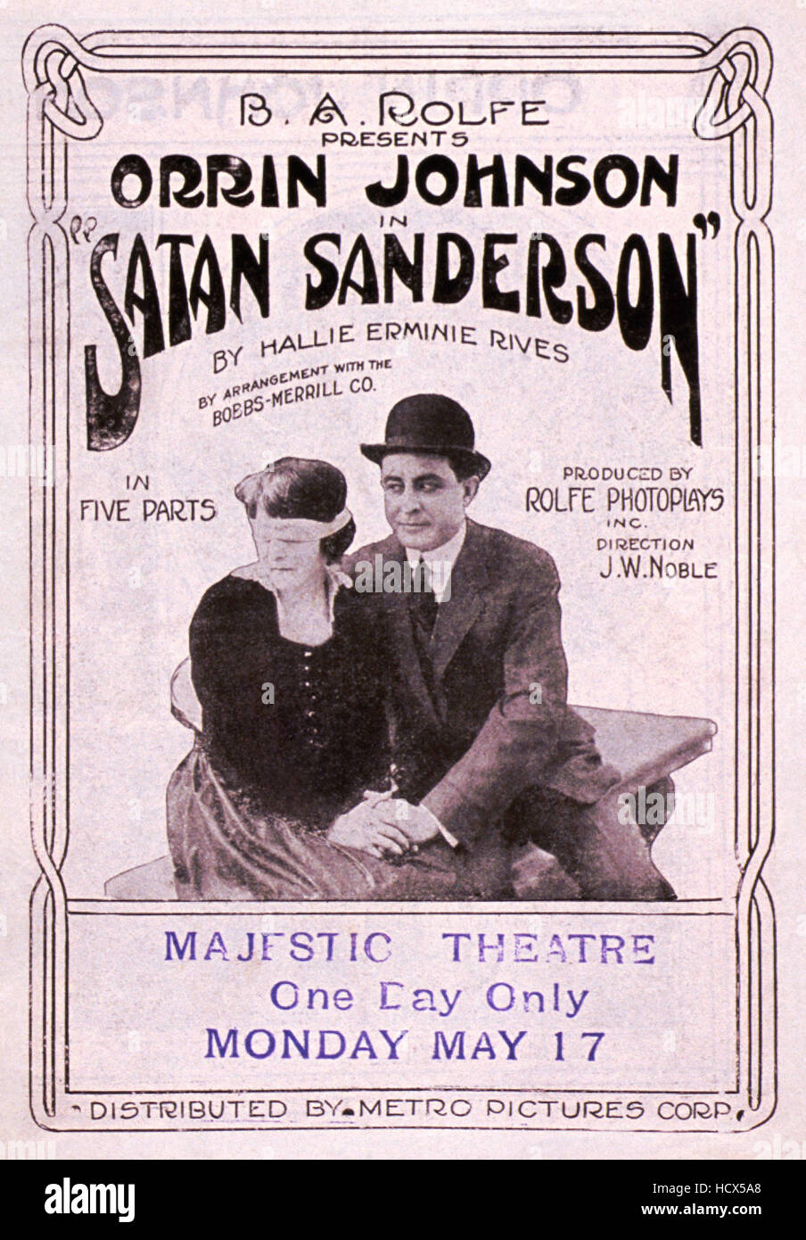 SATAN SANDERSON, US poster art, Orrin Johnson (right), 1915 Stock Photo ...