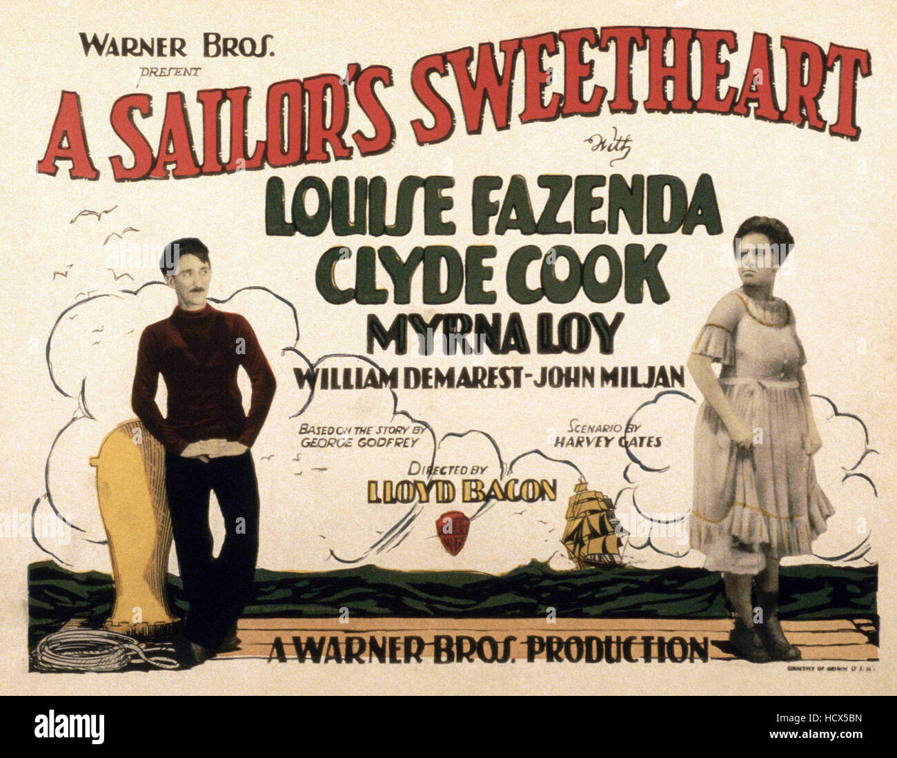 A SAILOR'S SWEETHEART, US poster, from left: Clyde Cook, Louise Fazenda ...
