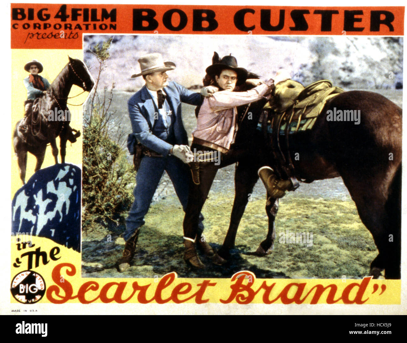 THE SCARLET BRAND, from left: Duke R Lee, Bob Custer, 1932 Stock Photo ...