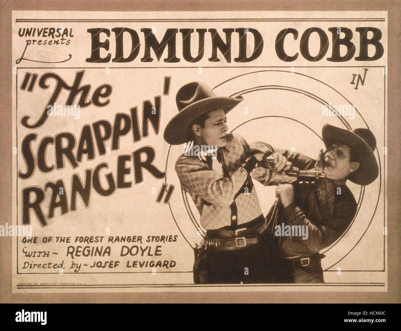 THE SCRAPPIN' RANGER, US lobbycard, Edmund Cobb (left), 1928 Stock ...