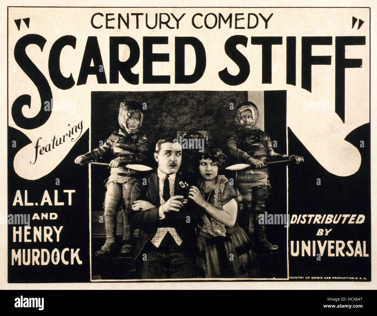 SCARED STIFF, US lobbycard, from left: Al Alt, Bessie Welch, 1924 Stock ...