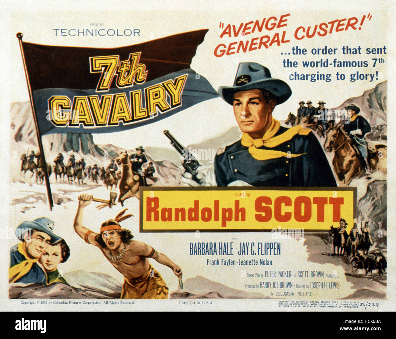 7th CAVALRY, (aka SEVENTH CAVALRY), US lobbycard, Randolph Scott, 1956 ...