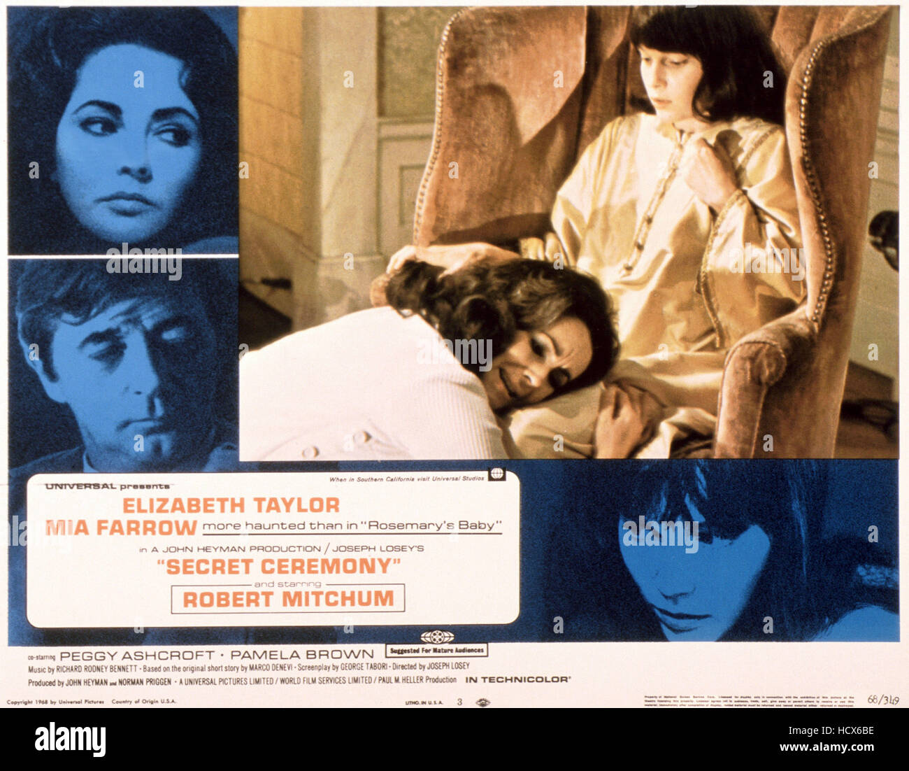 SECRET CEREMONY, US poster, left from top: Elizabeth Taylor, Robert ...