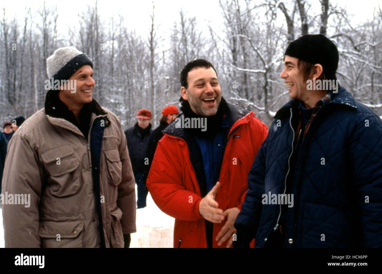 SIMPLE PLAN, Bill Paxton, director Sam Raimi, Billy Bob Thornton on set ...