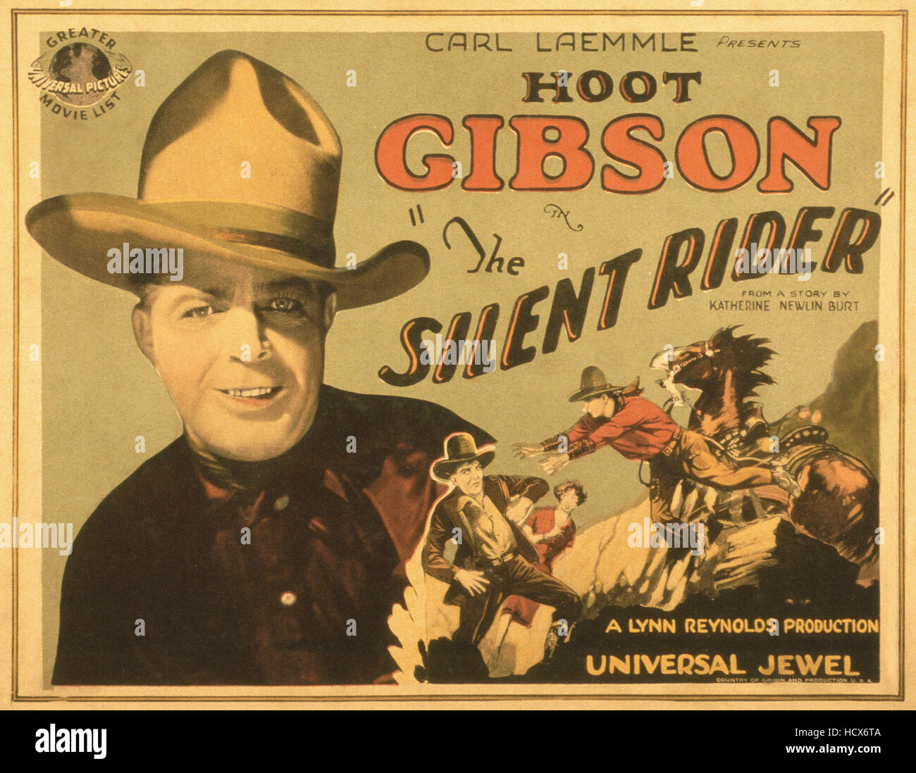 THE SILENT RIDER, US poster, Hoot Gibson, 1927 Stock Photo - Alamy