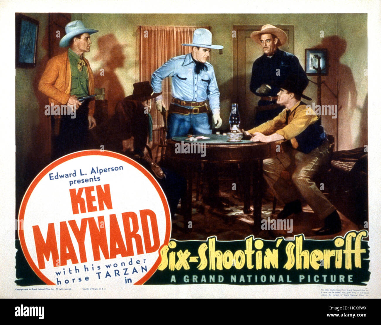 SIX SHOOTIN' SHERIFF, third, fourth and fifth from left: Ken Maynard ...