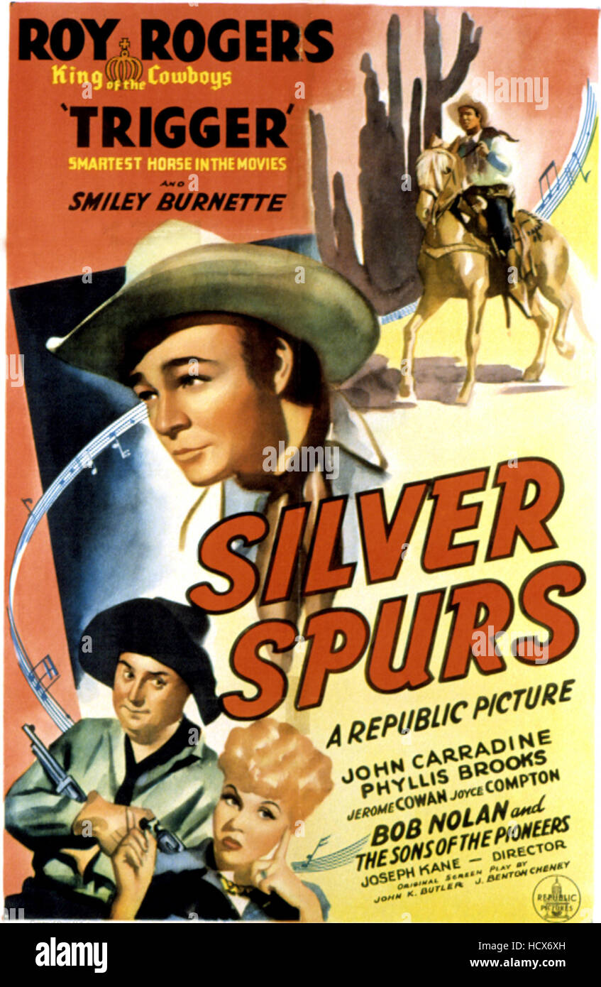 SILVER SPURS, Smiley Burnette, Roy Rogers, Phyllis Brooks, Trigger ...