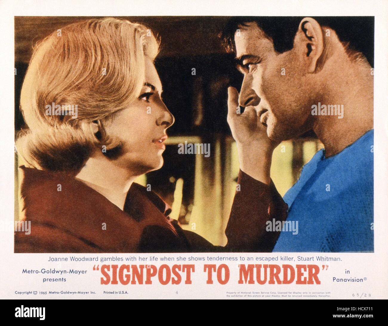 SIGNPOST TO MURDER, US lobbycard, from left: Joanne Woodward, Stuart ...