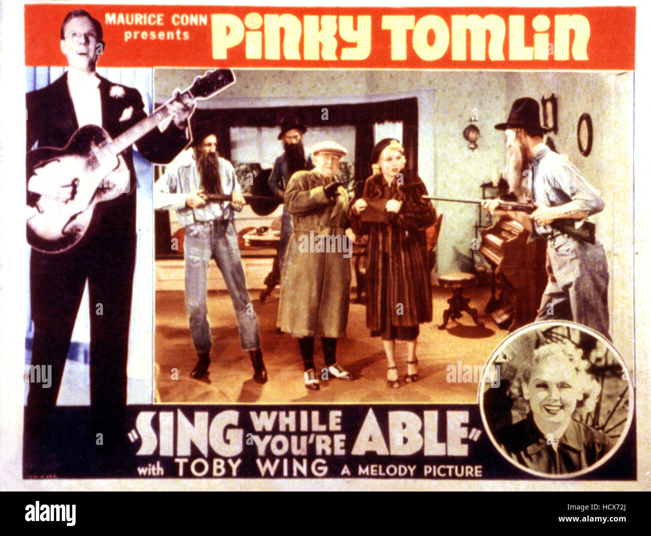 SING WHILE YOU'RE ABLE, left: Pinky Tomlin, lower right: Toby Wing, inset center right: Toby ...