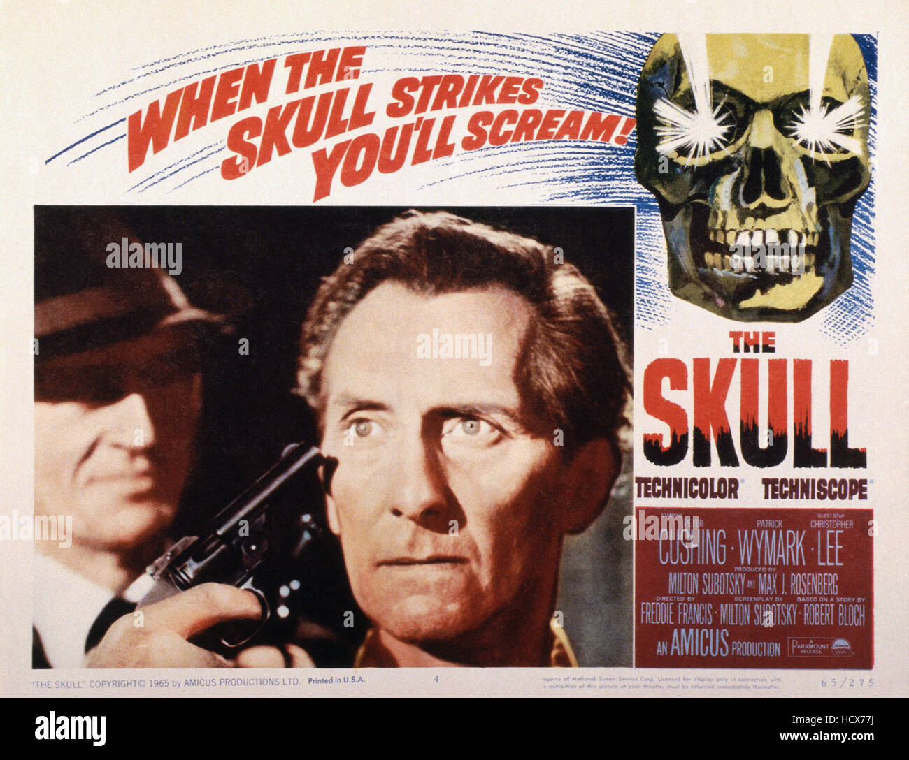THE SKULL, US lobbycard, Peter Cushing, 1965 Stock Photo - Alamy