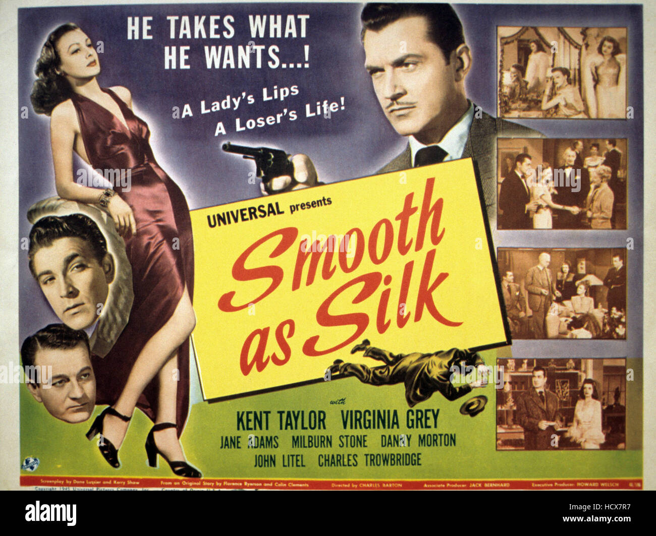 SMOOTH AS SILK, left top to bottom: Virginia Grey, Danny Morton ...