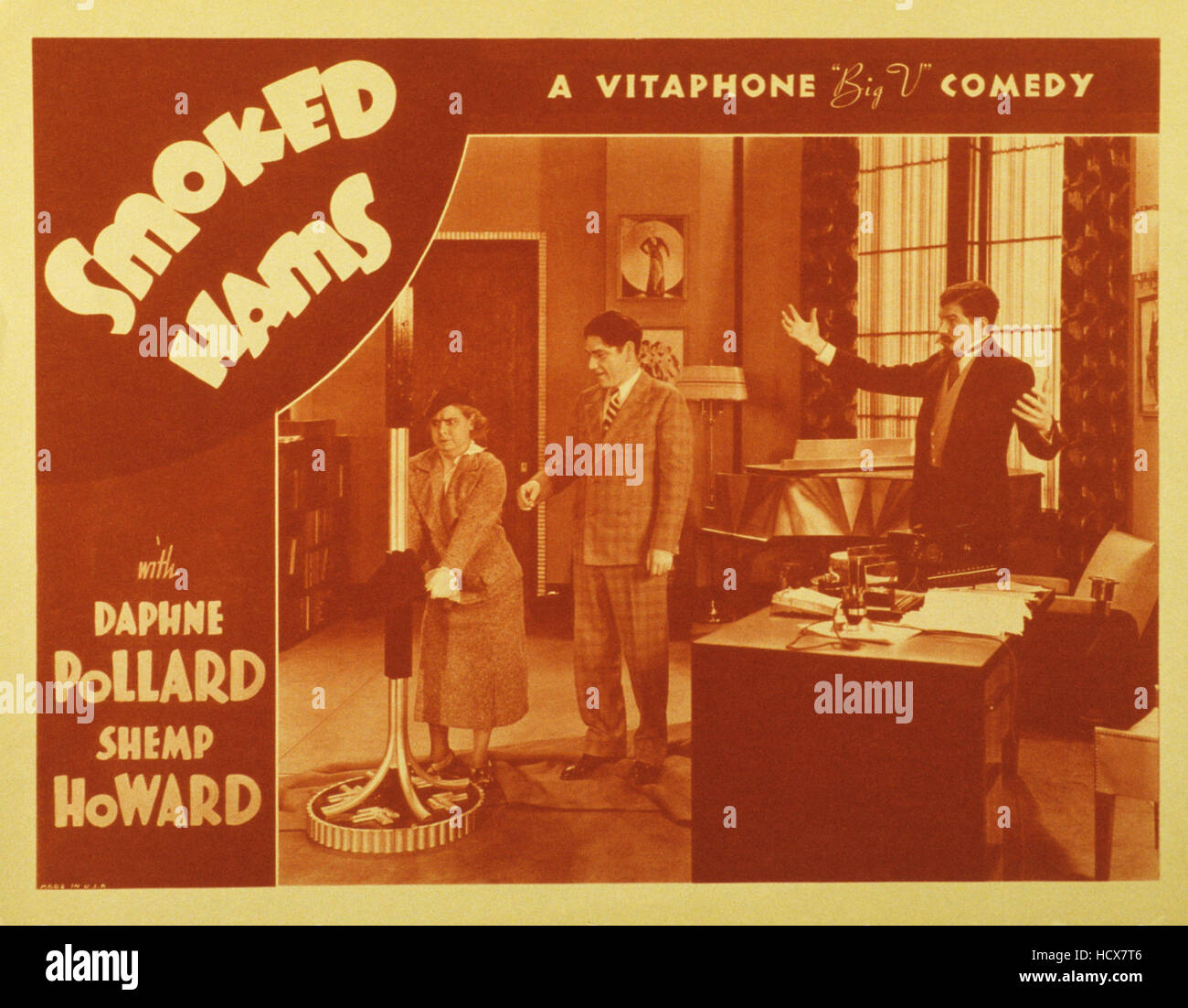SMOKED HAMS, left: Daphne Pollard, center: Shemp Howard on lobbycard ...