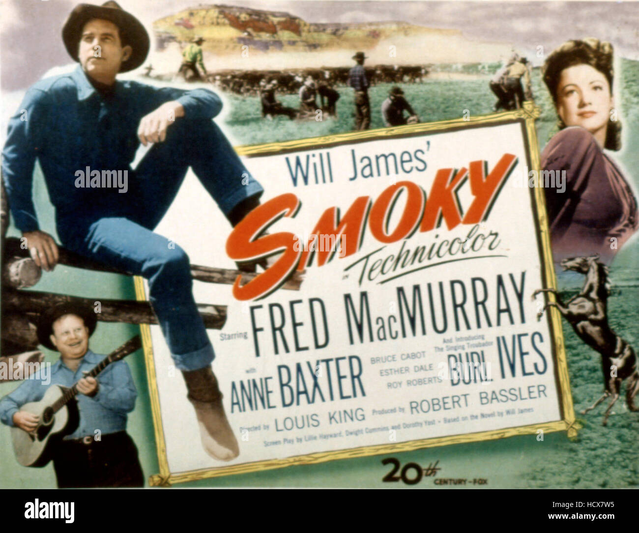 SMOKY, Fred MacMurray, Anne Baxter, Burk Ives (bottom left), 1946, (c ...