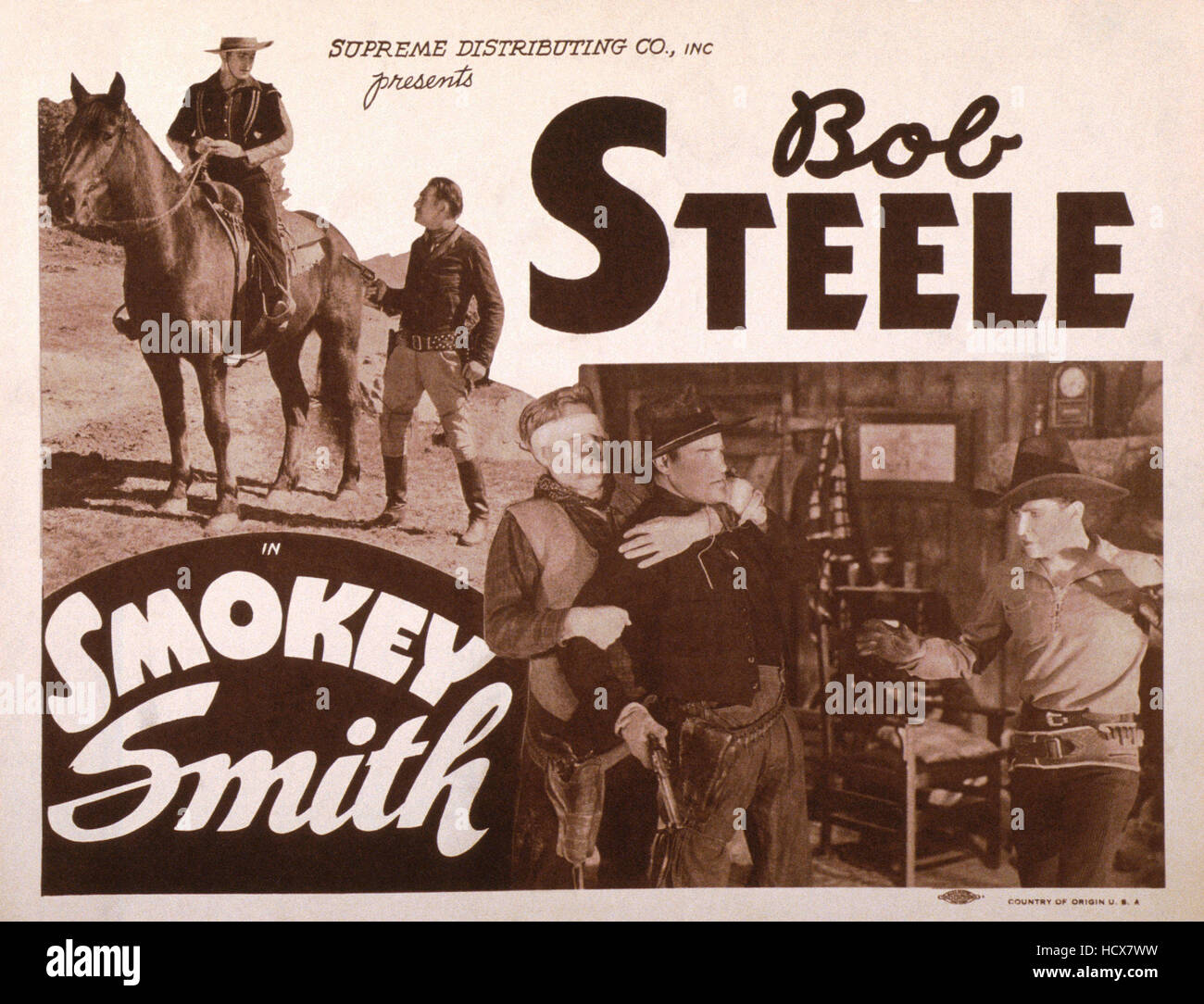 SMOKEY SMITH, US lobbycard, Bob Steele (right), 1935 Stock Photo - Alamy