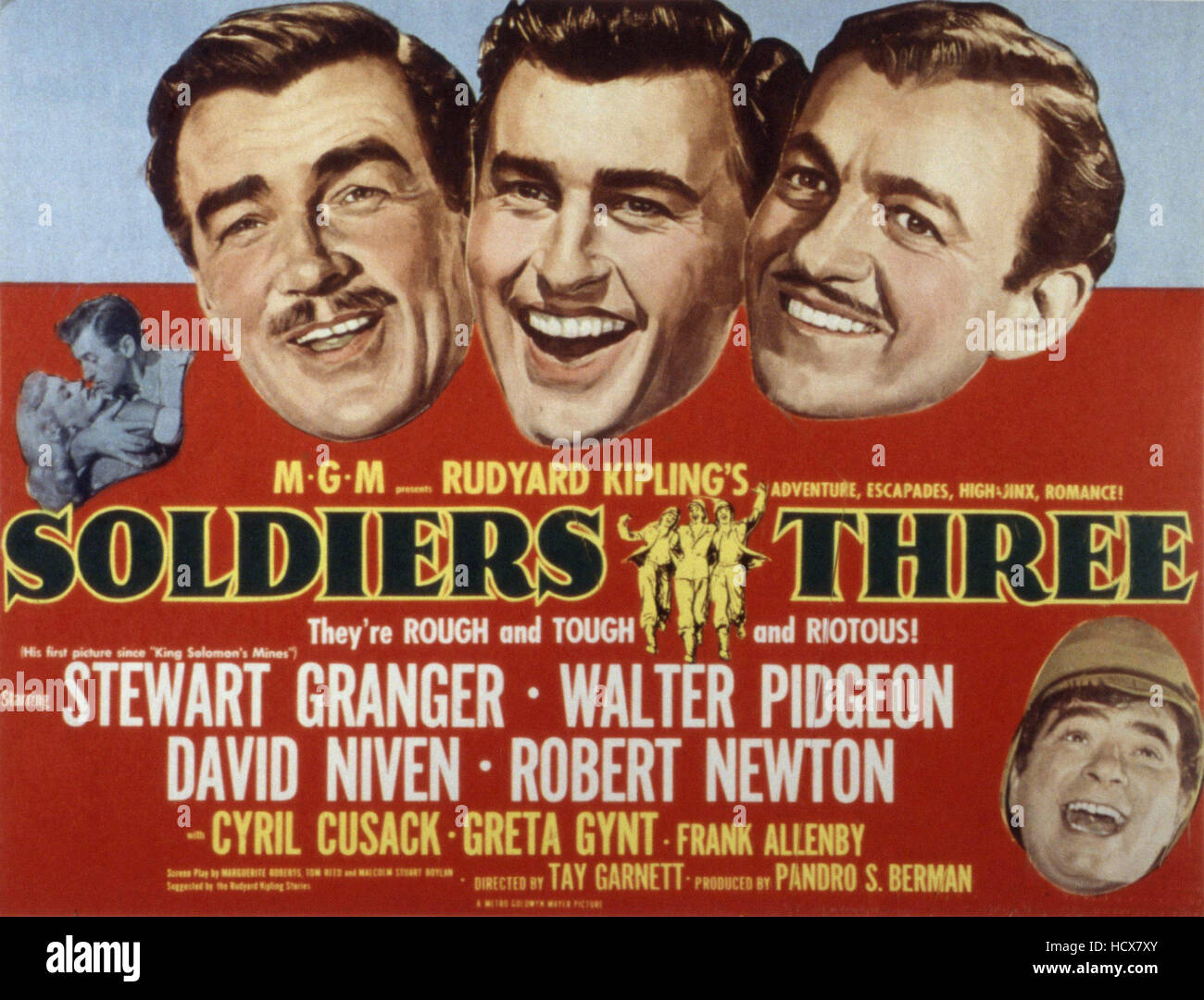 SOLDIERS THREE, Cyril Cusack, Stewart Granger, Robert Newton, David Niven, 1951 Stock Photo - Alamy