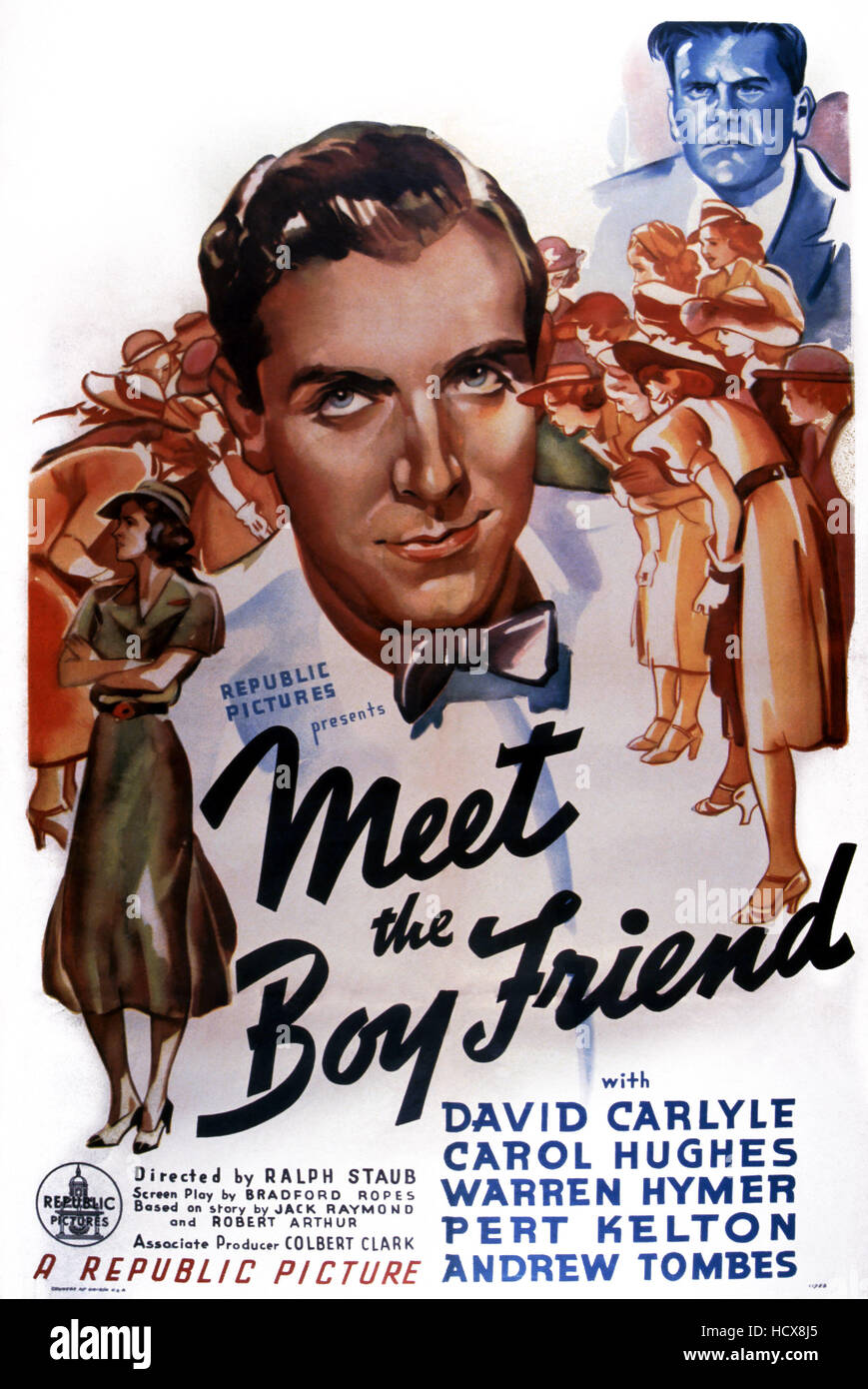 MEET THE BOY FRIEND, US poster, Robert Paige aka David Carlyle (center ...