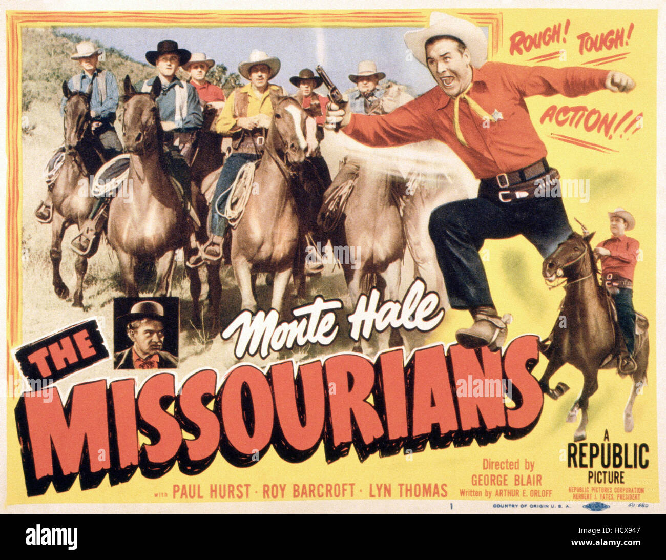 THE MISSOURIANS, Monte Hale (right twice), Paul Hurst (in box bottom ...