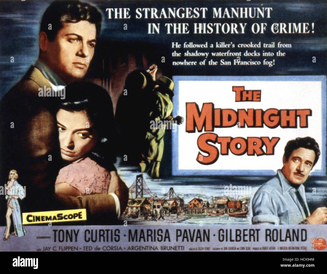 THE MIDNIGHT STORY, Tony Curtis, Marisa Pavan, Gilbert Roland, 1957 ...